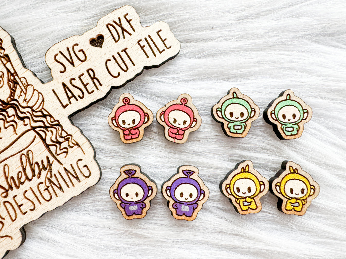 Baby Teletubbies Stud Earrings Set SVG – ShelbyDesigning