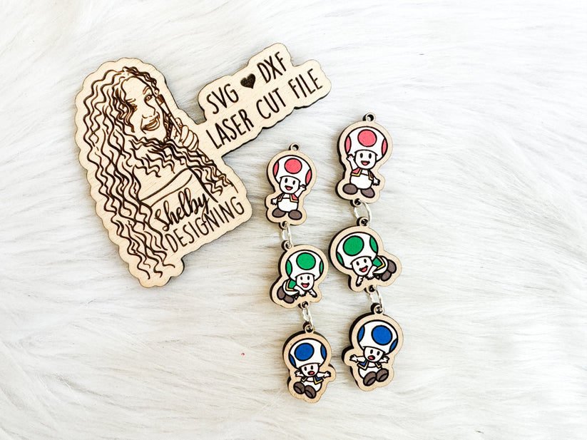 Triple Toad 3 Piece Dangle Earrings SVG – ShelbyDesigning