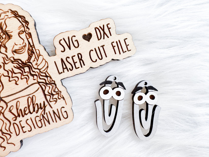 Mr Clippy Dangle Earring SVG DXF Digital File – ShelbyDesigning