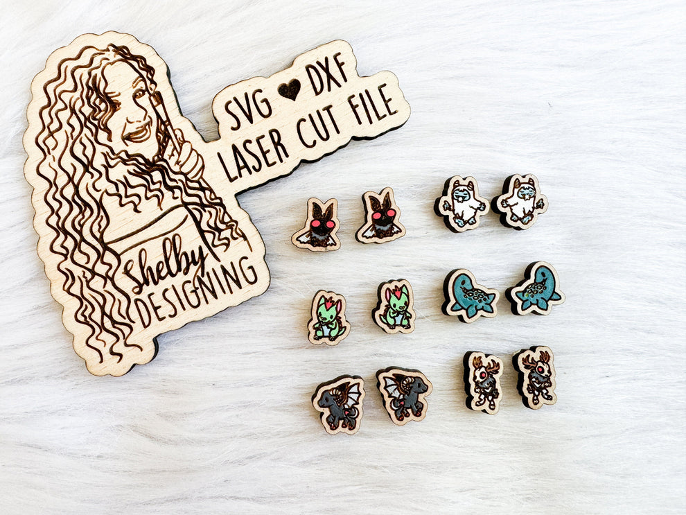 Kawaii Cryptid Cuties Stud Earrings Bundle SVG – ShelbyDesigning