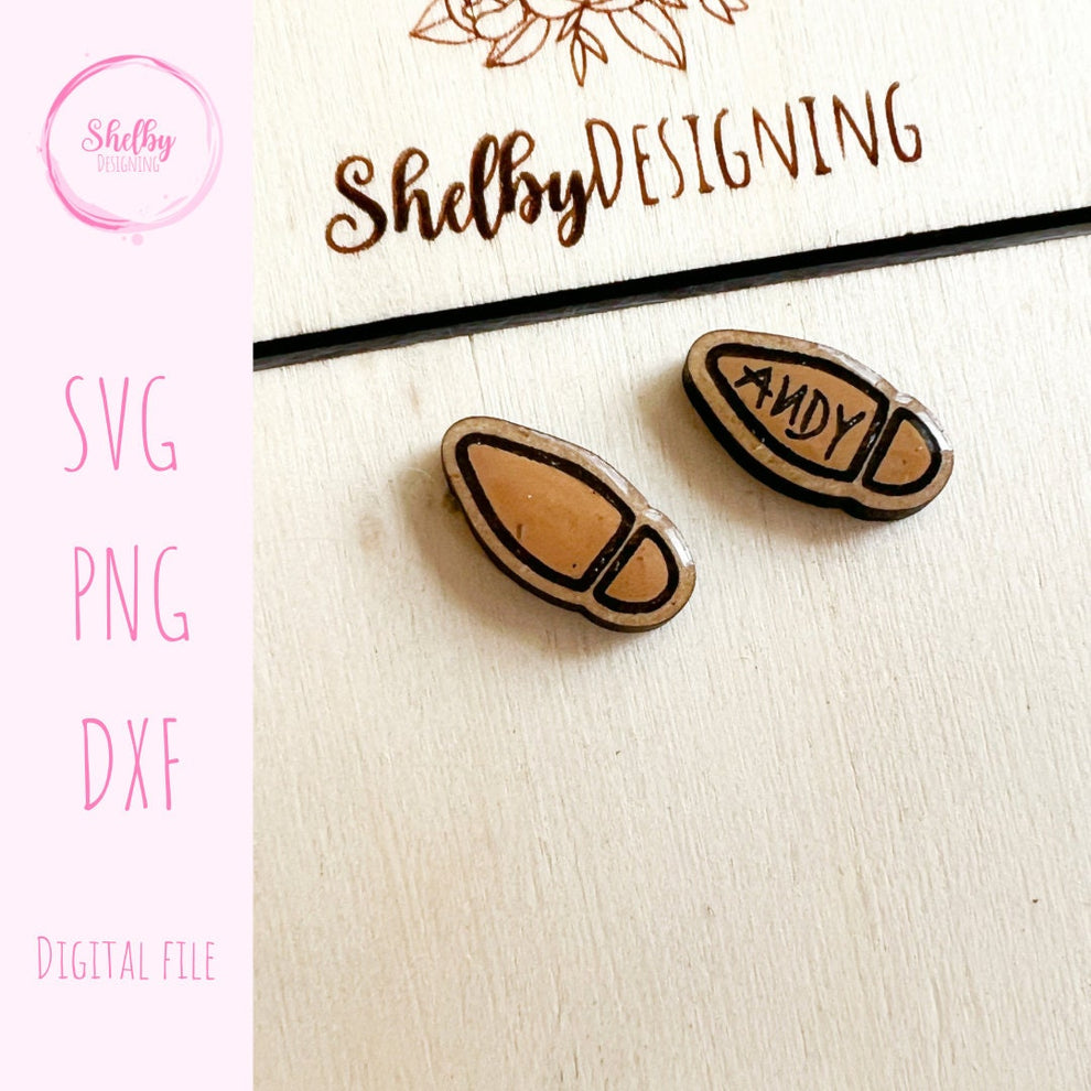Woody Cowboy Boot Andy Stud Earrings SVG – ShelbyDesigning